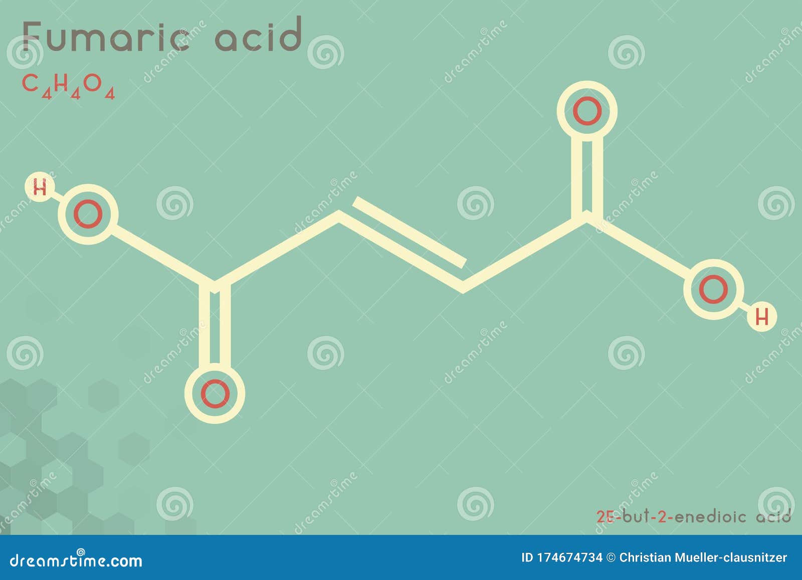 Infographic of the Molecule of Fumaric Acid Stock Vector - Illustration ...