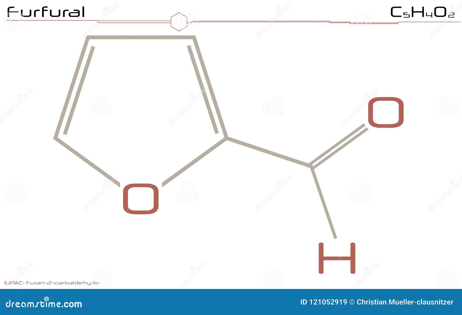Molecule of Furfural. stock vector. Illustration of biology - 121052919