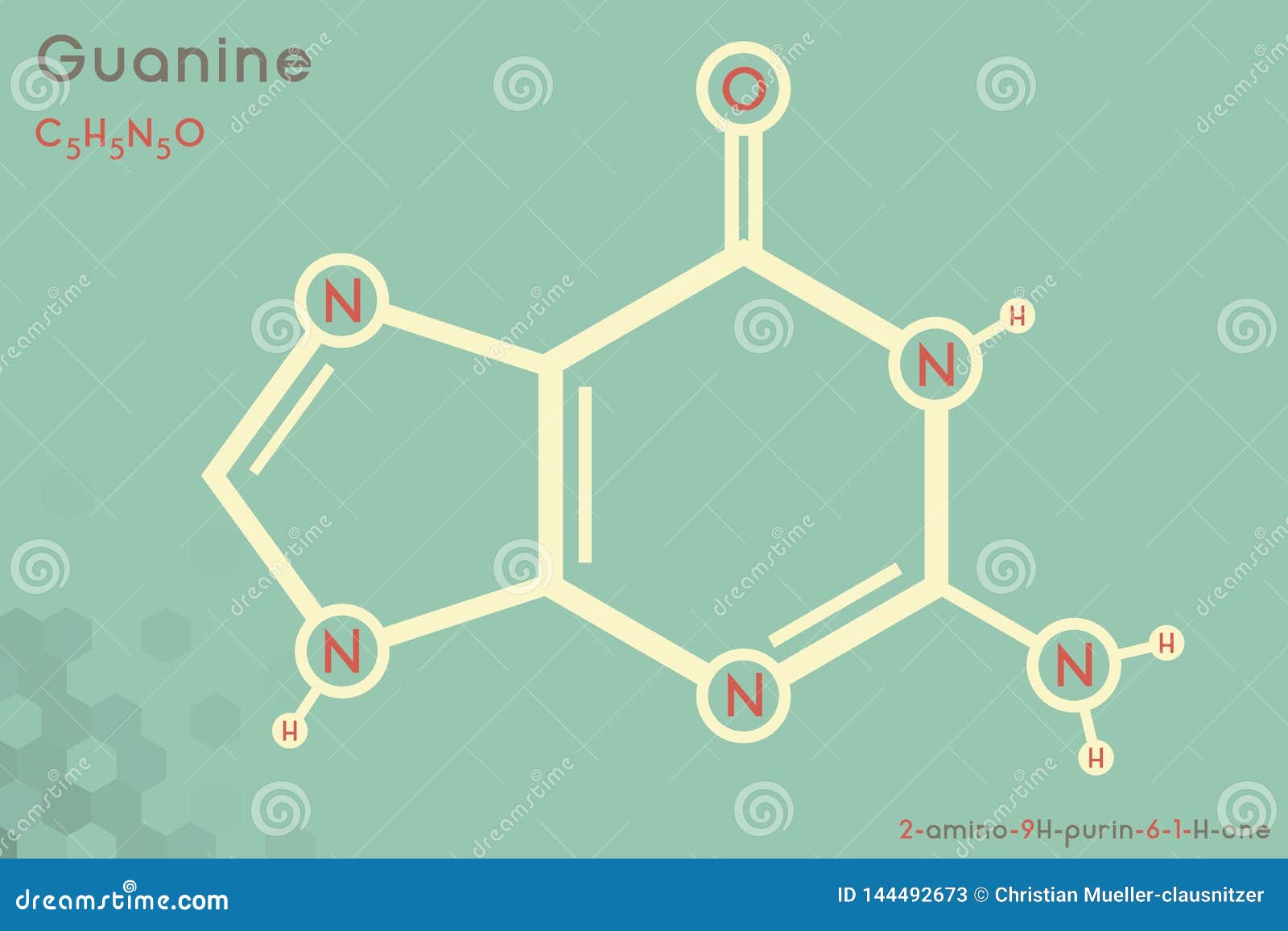 Infographic of the Molecule of Guanine Stock Vector - Illustration of ...