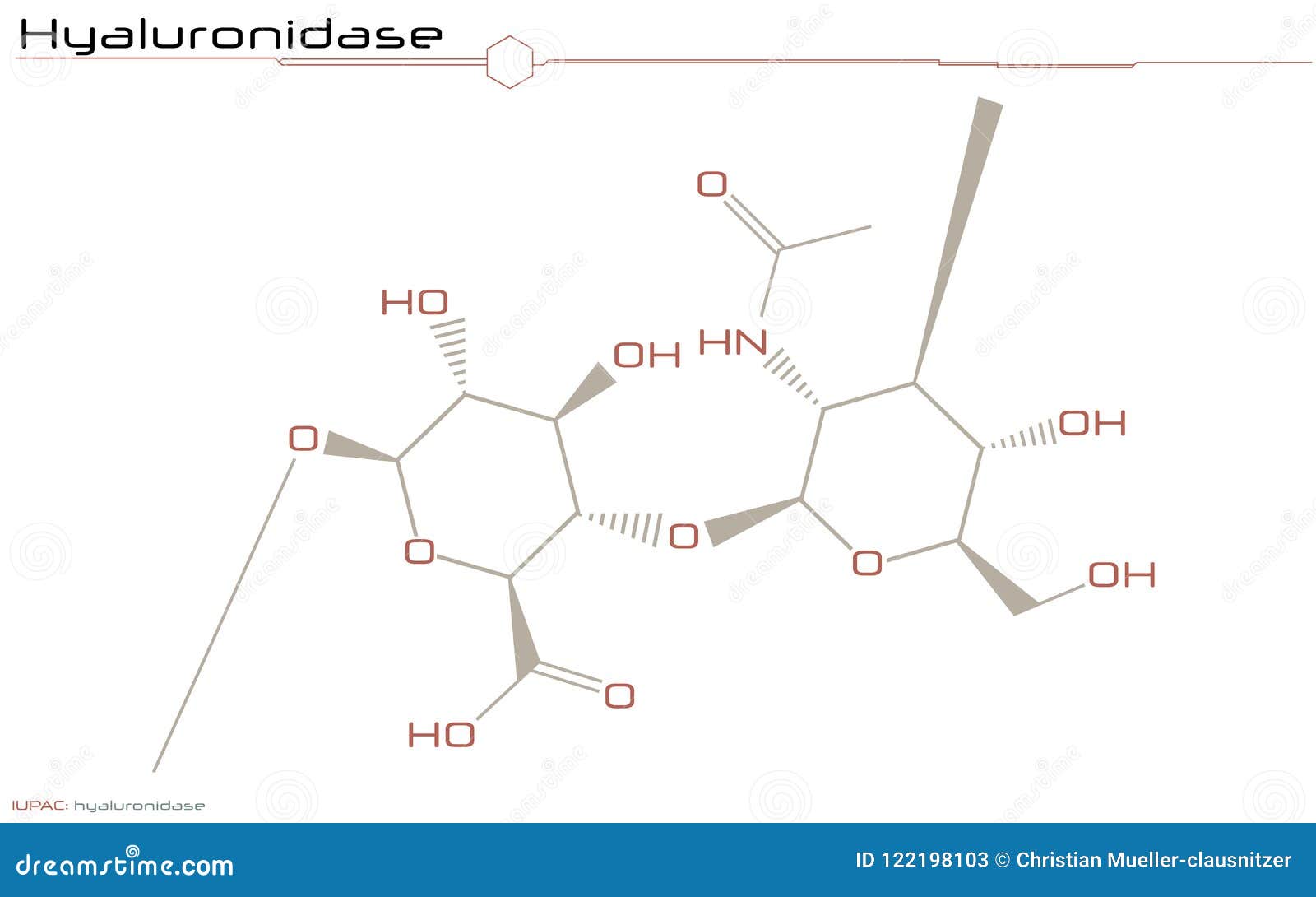 Molecule of Hyaluronidase stock vector. Illustration of medical - 122198103