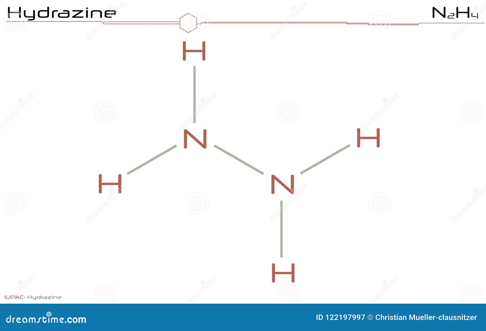 Molecule of Hydrazine stock vector. Illustration of hydrogen - 122197997