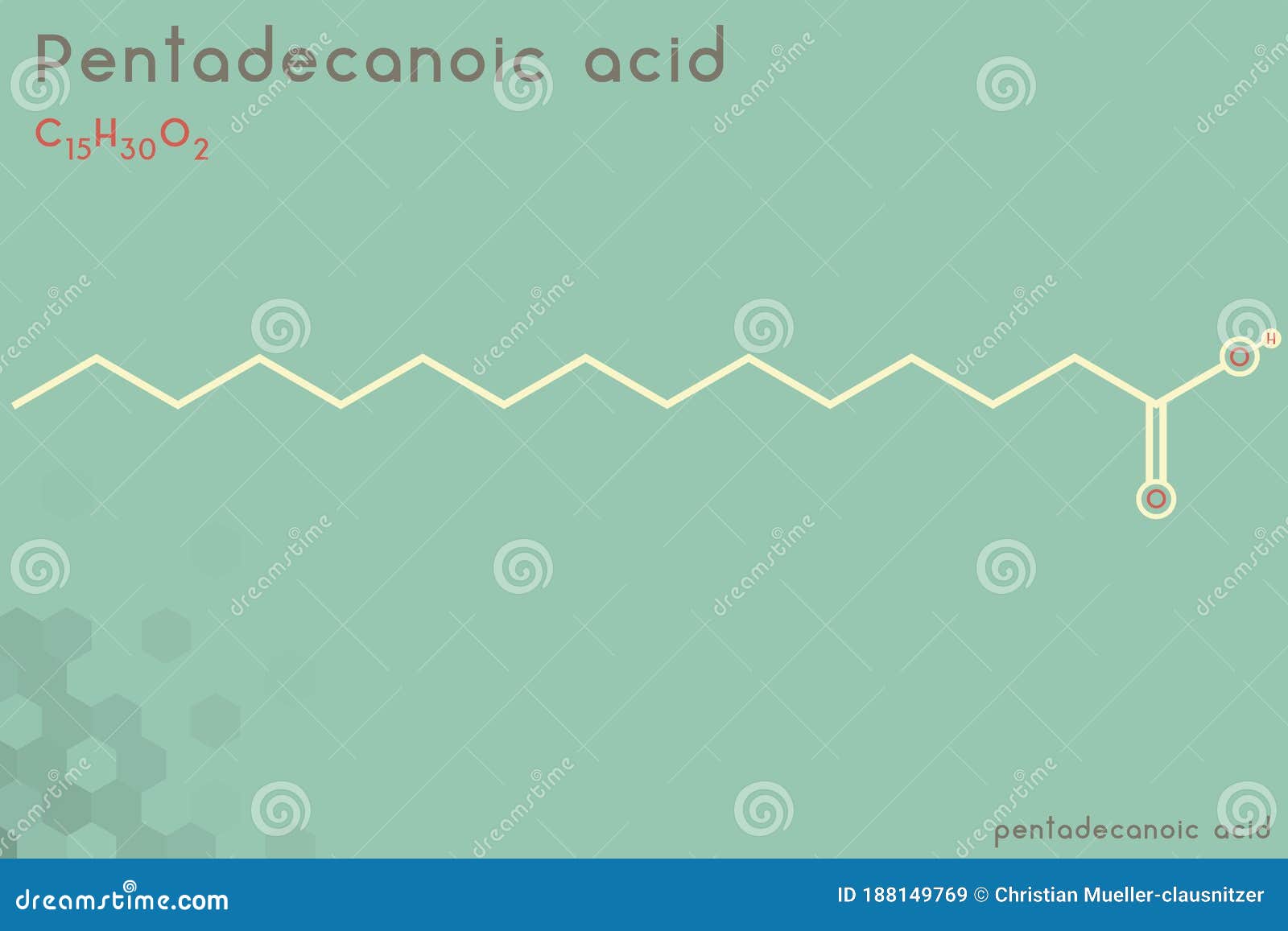 Infographic of the Molecule of Pentadecanoic Acid Stock Vector ...