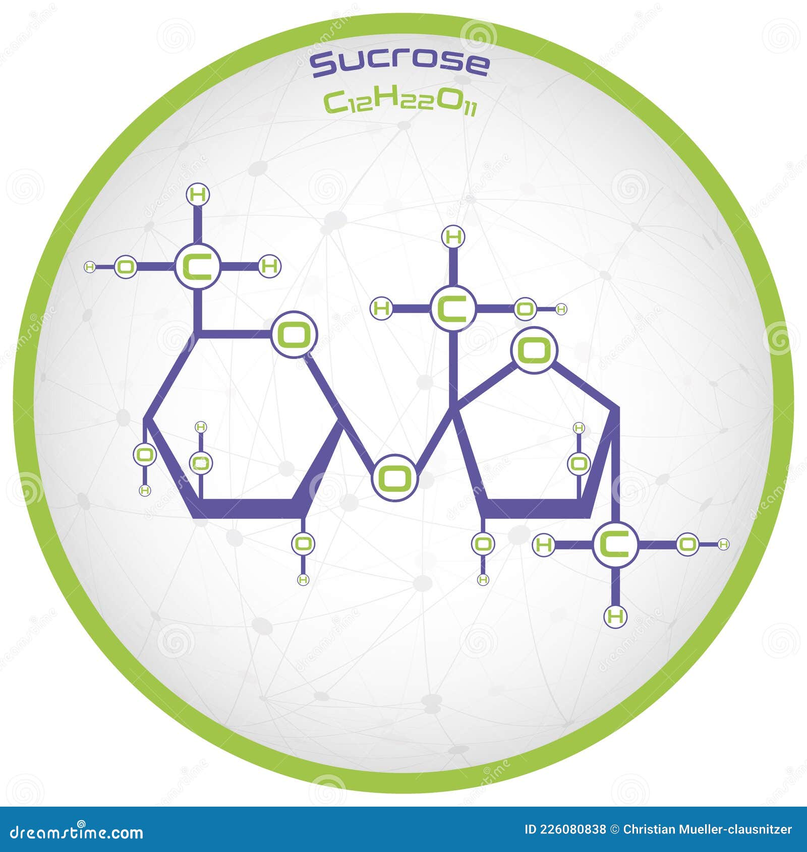 Infographic Of The Molecule Of Sucrose Vector Illustration ...