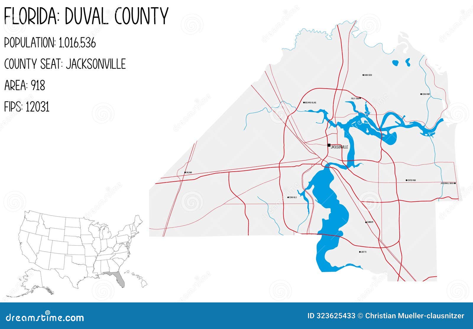Map Of Duval County In Texas State On White Background. Single County ...