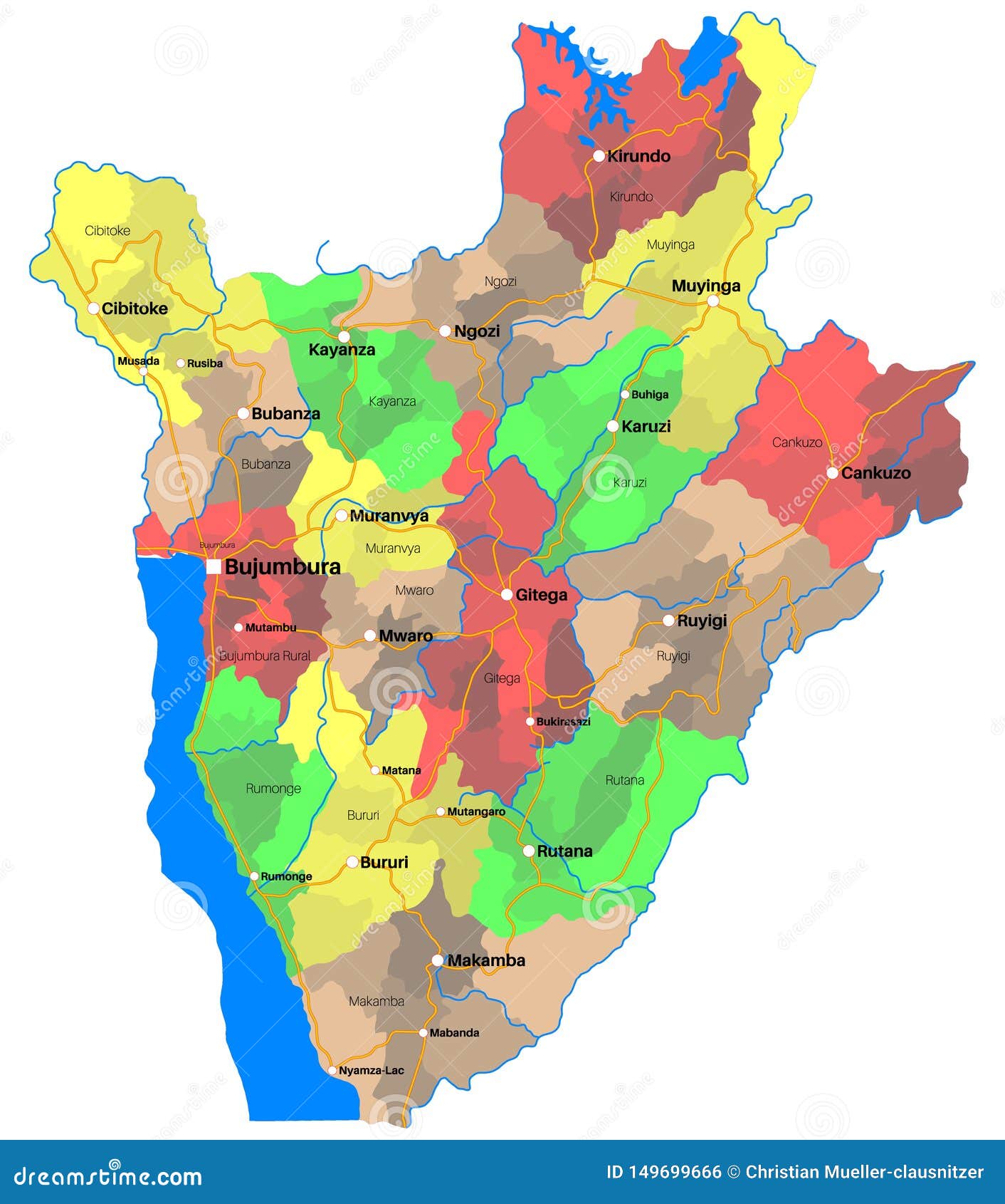 Detailed map of Burundi stock vector. Illustration of bujumbura - 149699666 Detailed map of Burundi stock vector. Illustration of bujumbura - 149699666