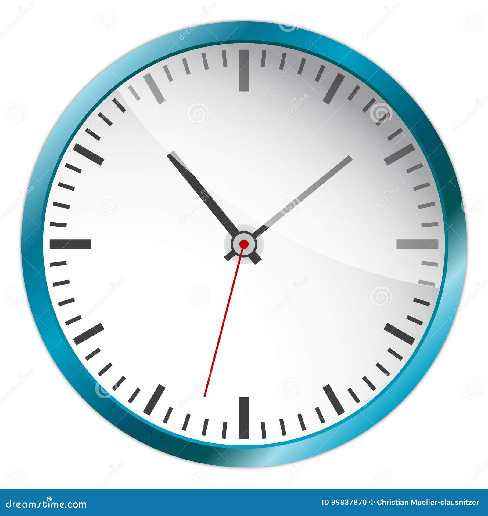 Blue vector clock stock vector. Illustration of modern - 99837870