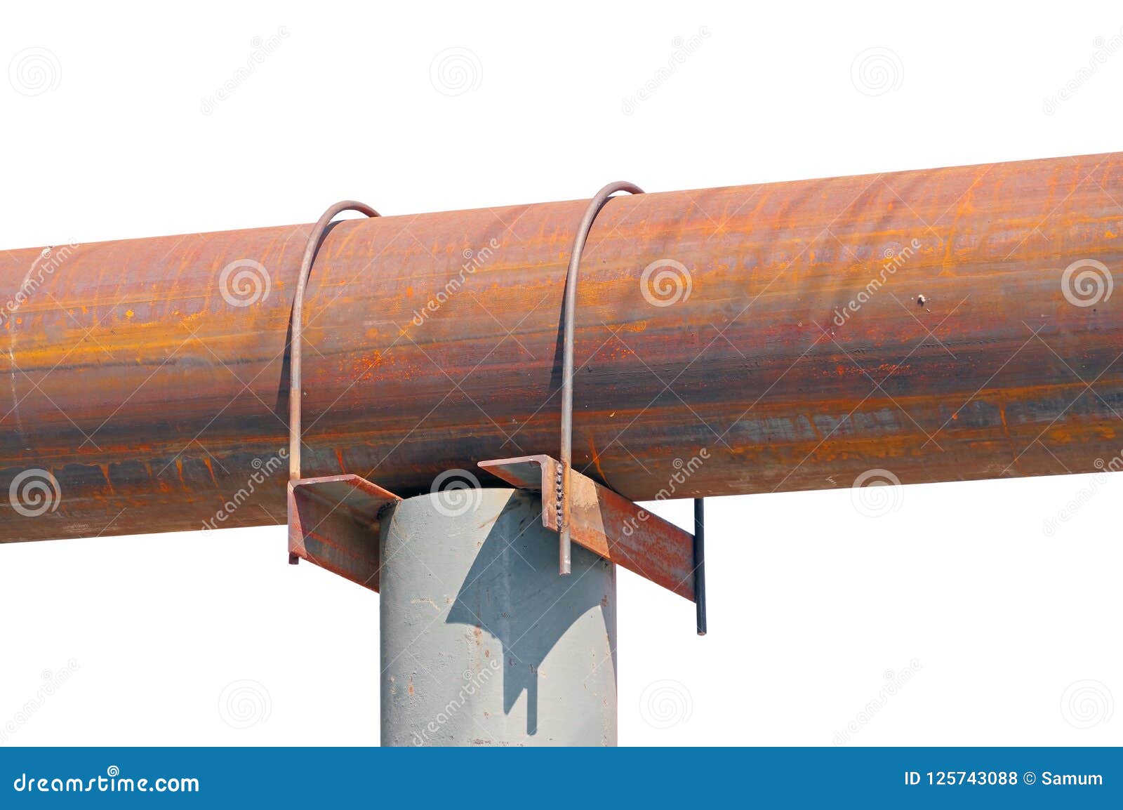 Large Diameter Rusty Steel Pipe Stock Photo - Image of rusty, pile ...