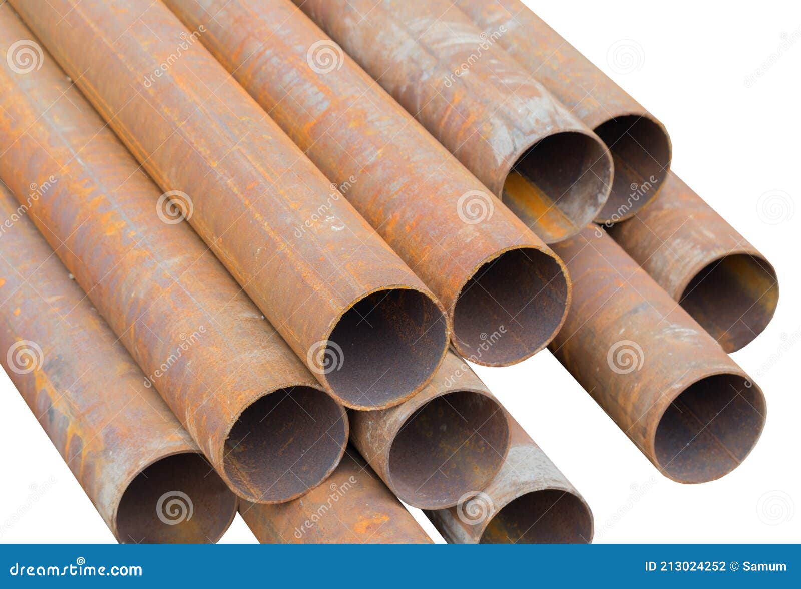 Large Diameter Rusty Steel Pipe Stock Photo - Image of stack, pipes ...