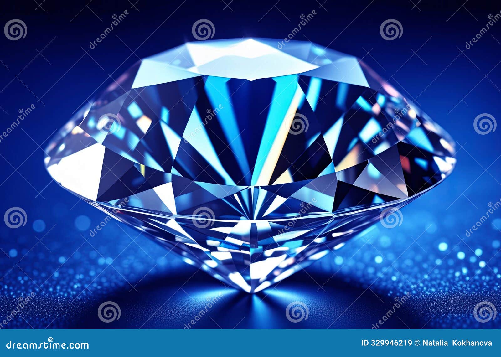 A Large Diamond with Iridescent Facets on a Dark Background ...