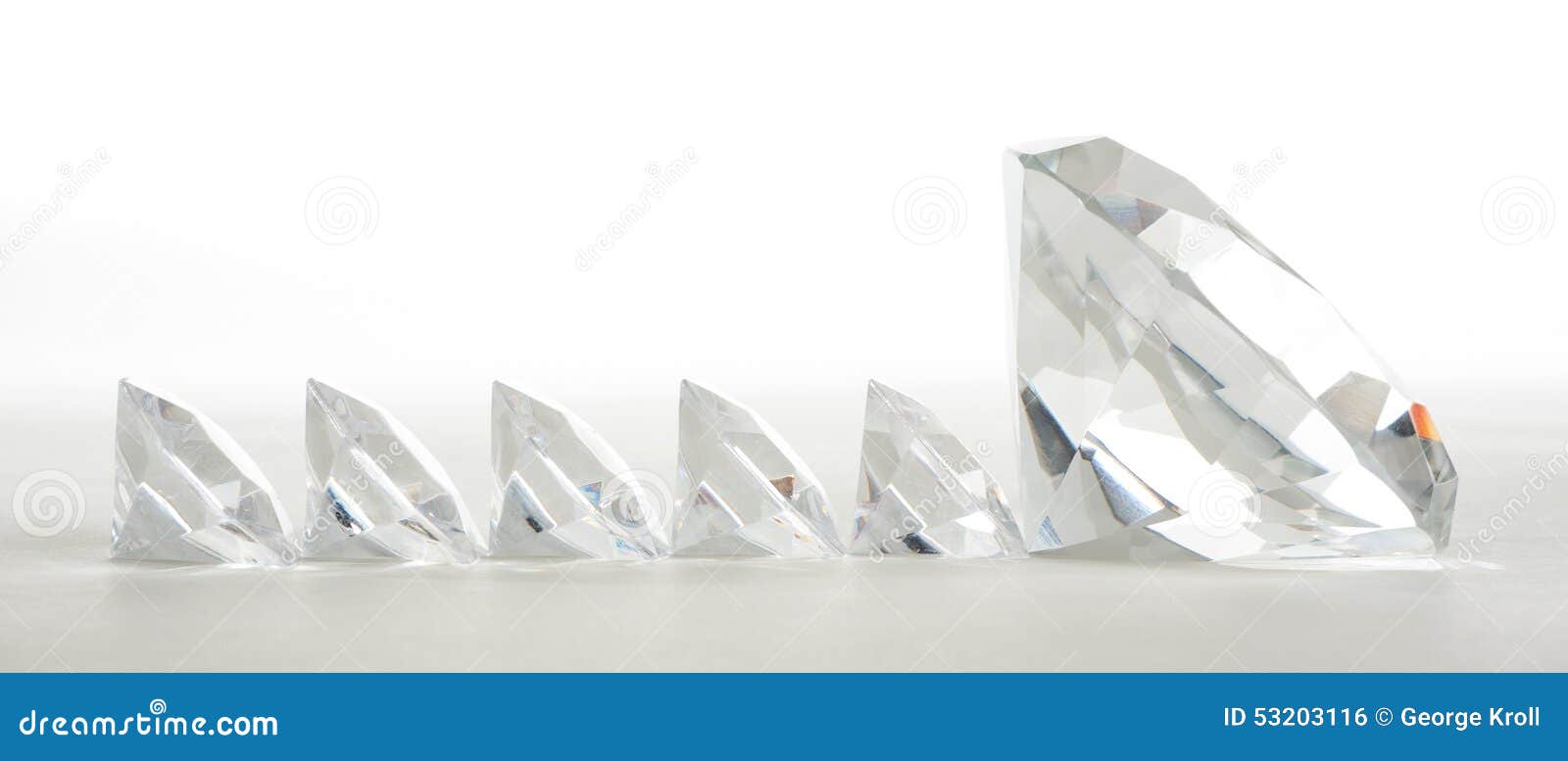 Large Diamond Leading Small Ones Stock Photo - Image of gleam, clear ...
