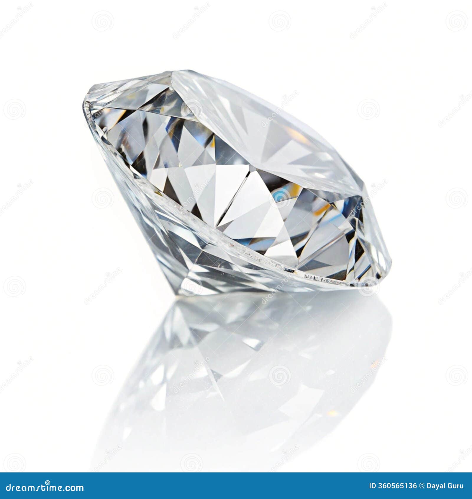 Diamond On Reflective Dark Surface Background Stock Photo ...