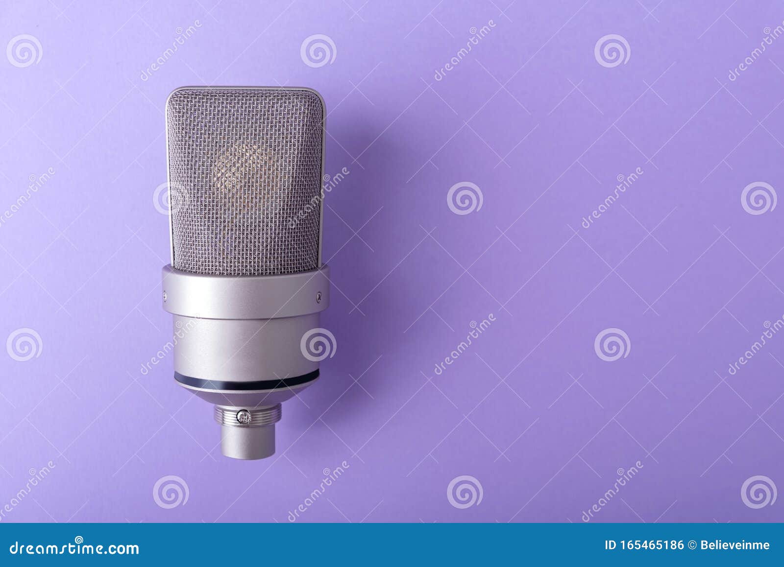 Large Diaphragm Condenser Studio Microphone. on Purple Background ...