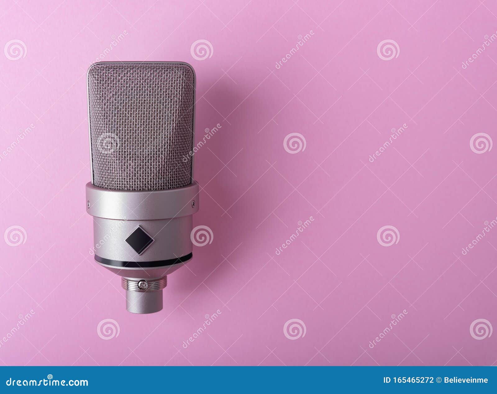 Large Diaphragm Condenser Studio Microphone. on Purple Background ...