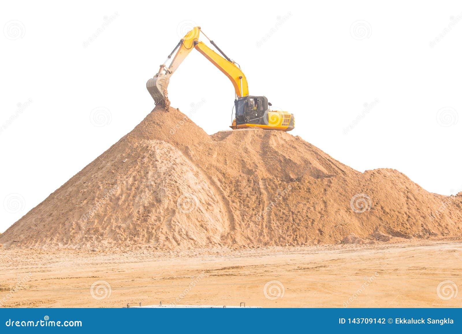 Large Diesel Mechanical Excavator Digging Earth Machine at Excavation ...