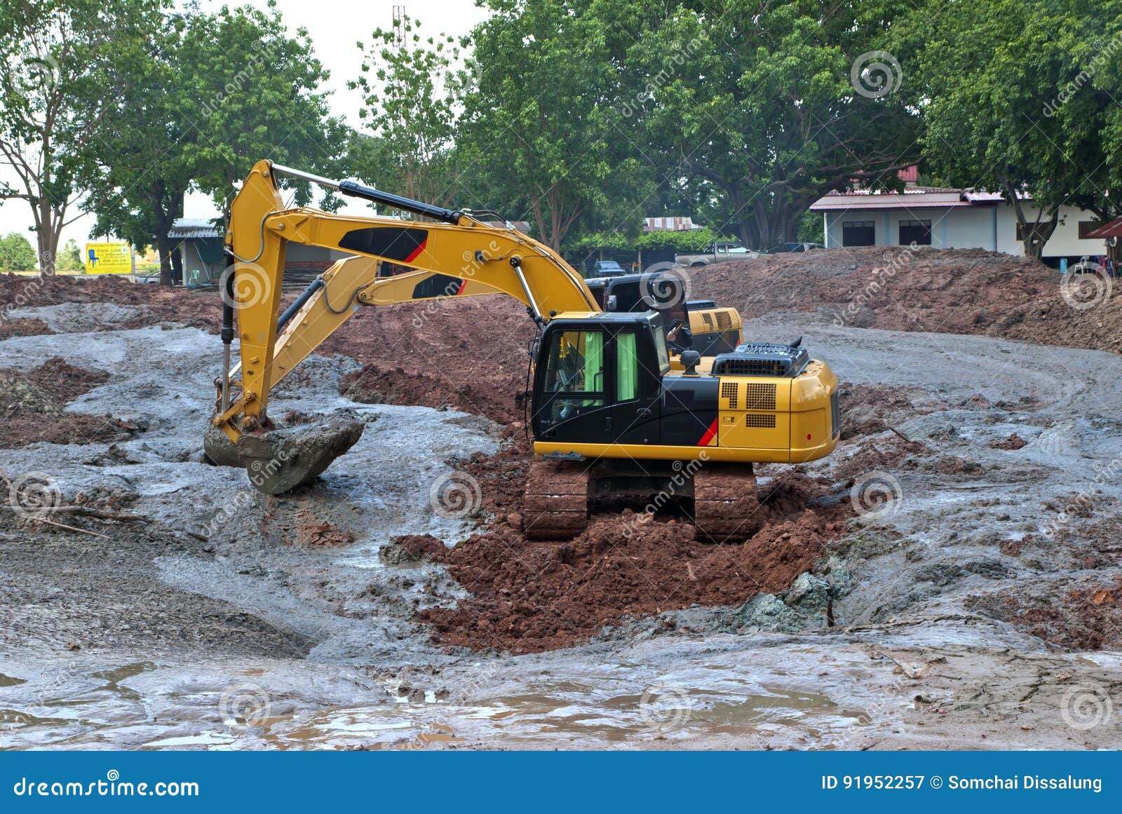 A large digger in Thailand editorial photography. Image of digging ...