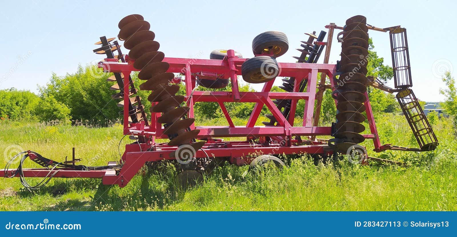 Large Disc Plough, Towing for Tractors To Plow Fields Stock Image ...