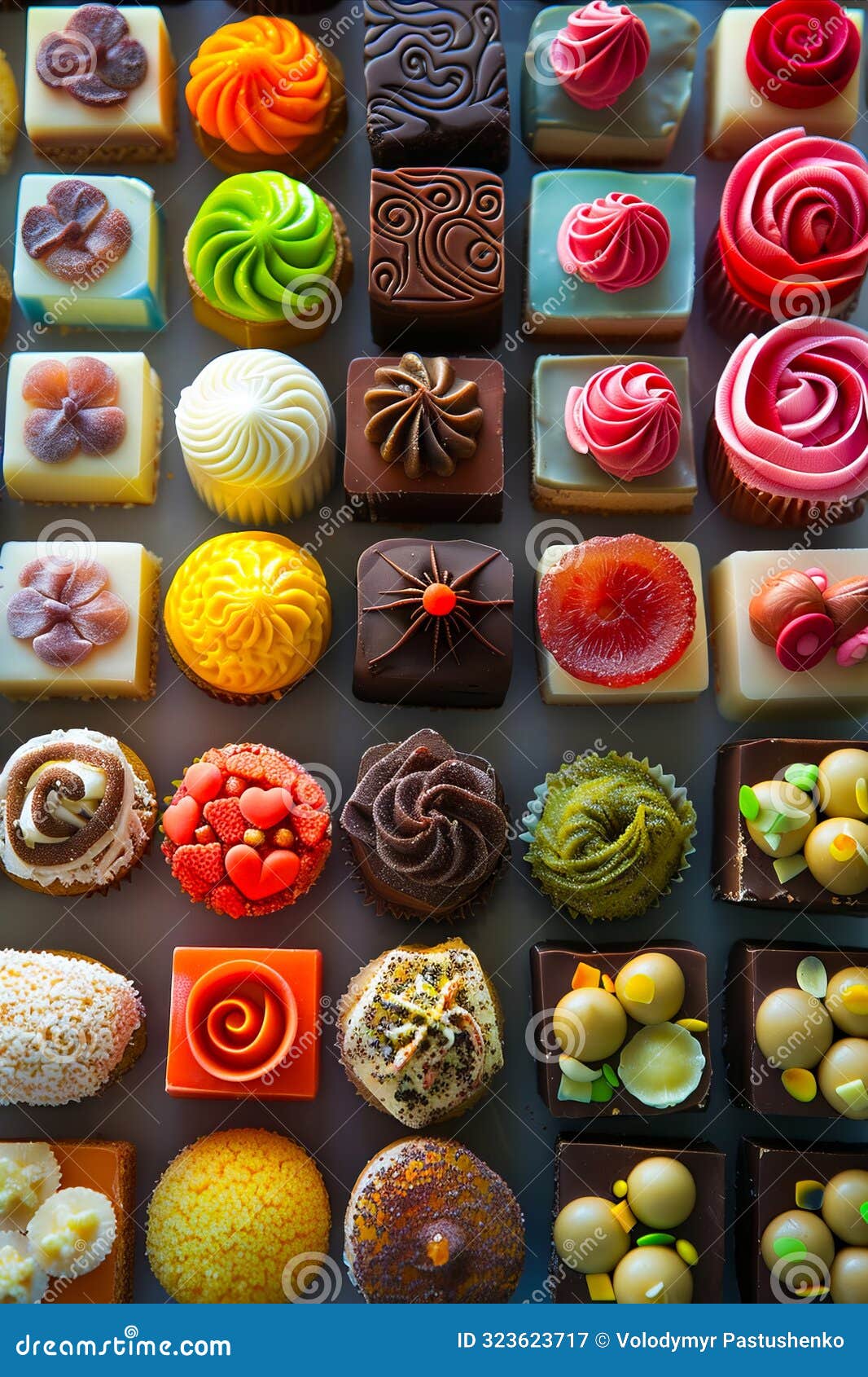 A Large Display of Different Types of Desserts Stock Image - Image of ...