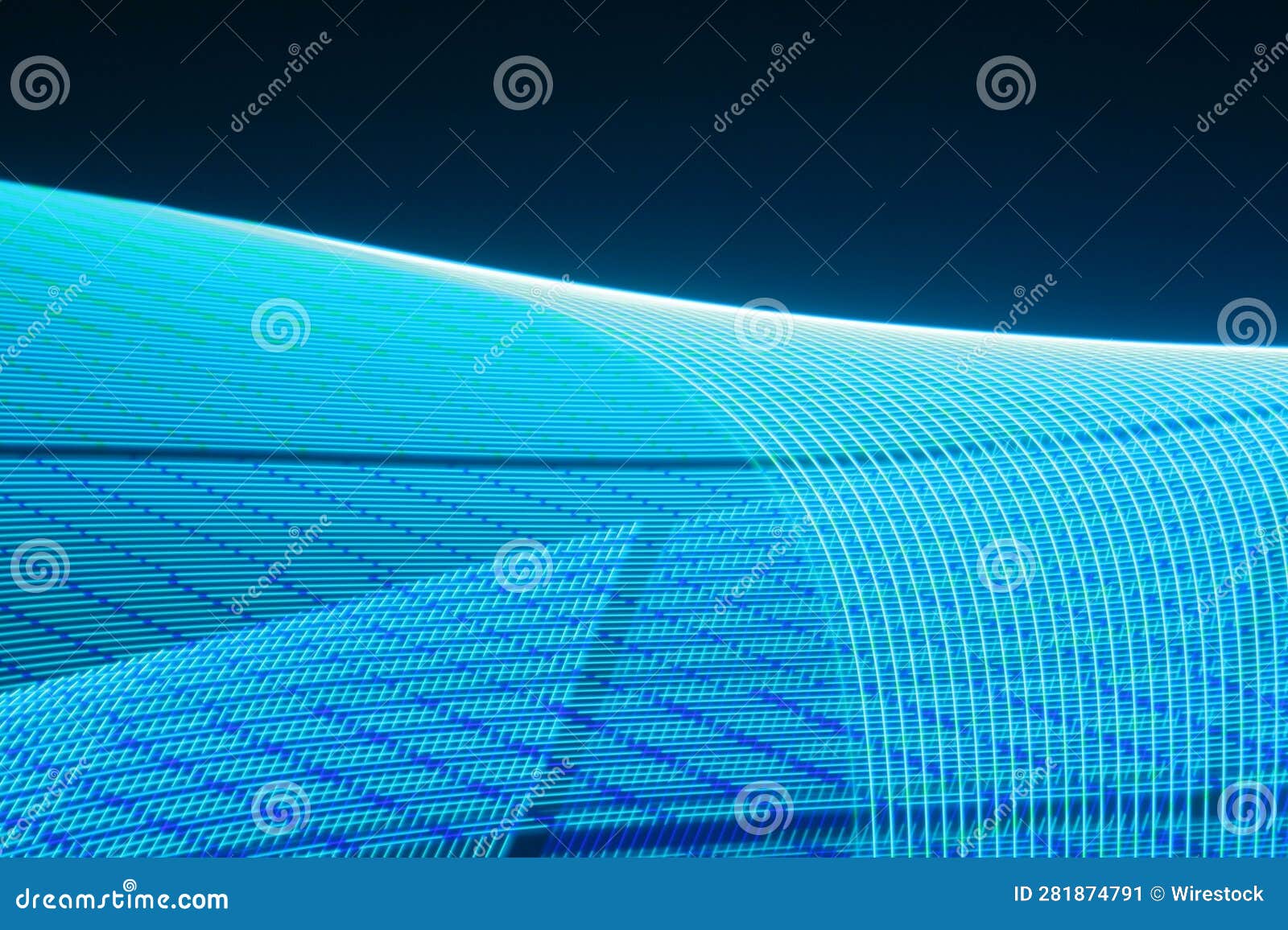 Large Display Featuring a Pattern of Blue Lights Radiating Outward ...