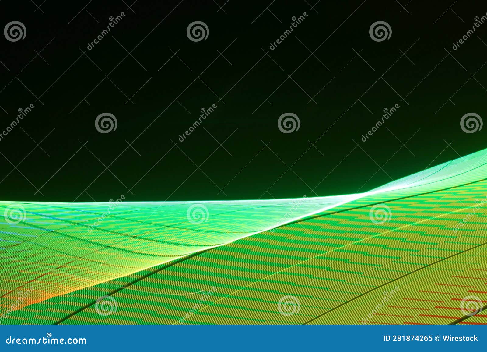 Large Display Featuring a Pattern of Green Lights Radiating Outward ...