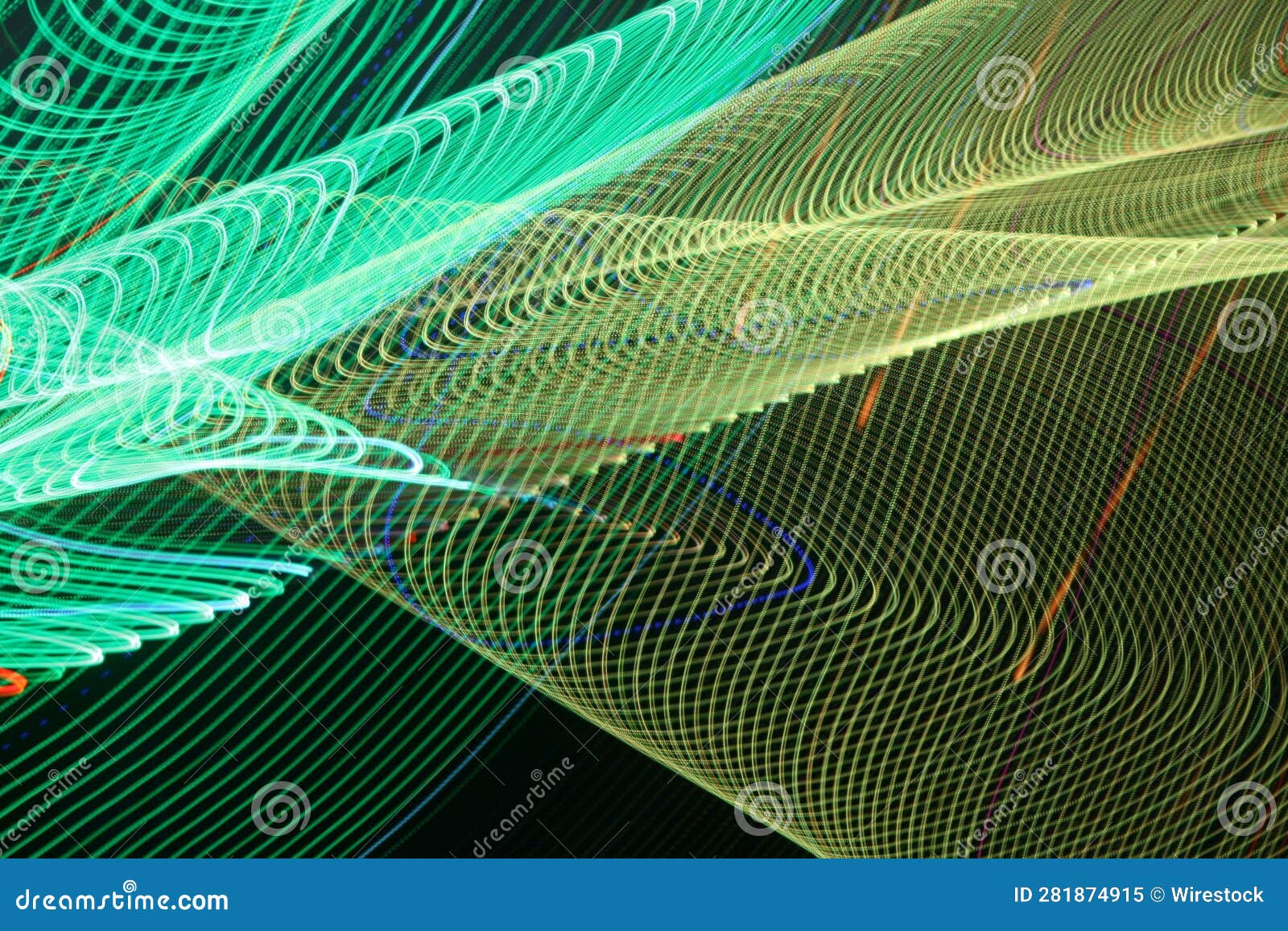 Large Display Featuring a Pattern of Green Lights Radiating Outward ...