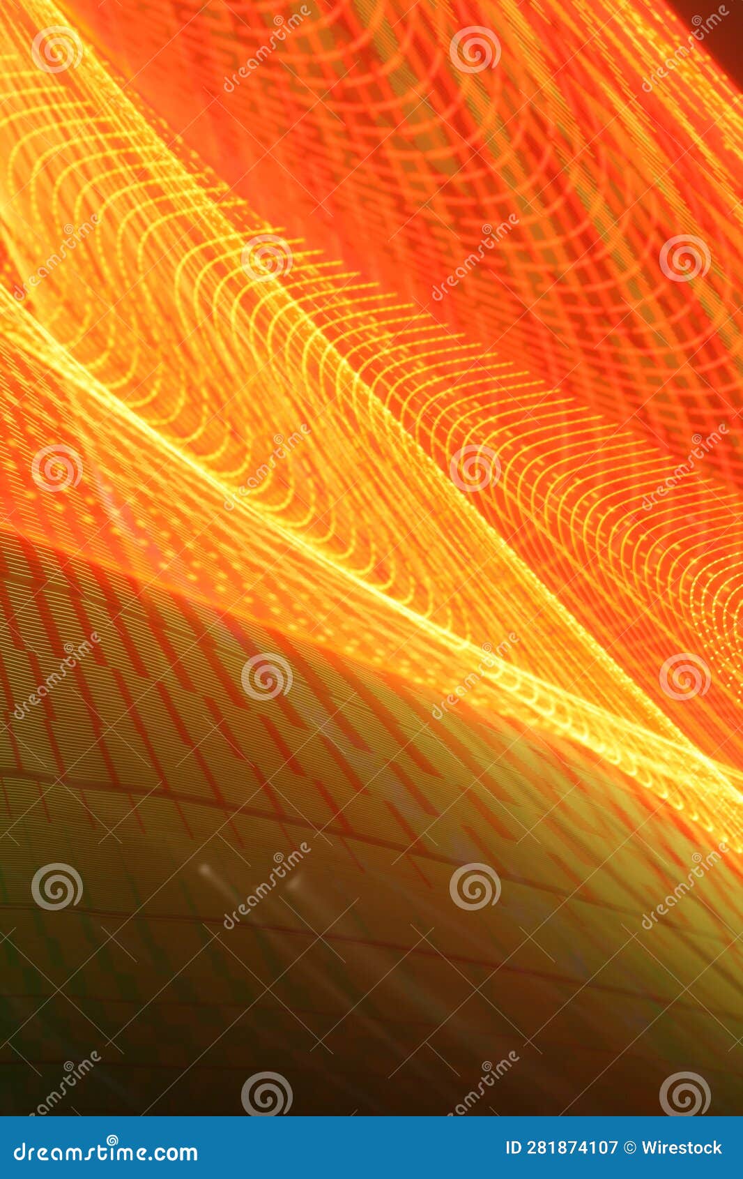 Large Display Featuring a Pattern of Orange Lights Radiating Outward ...