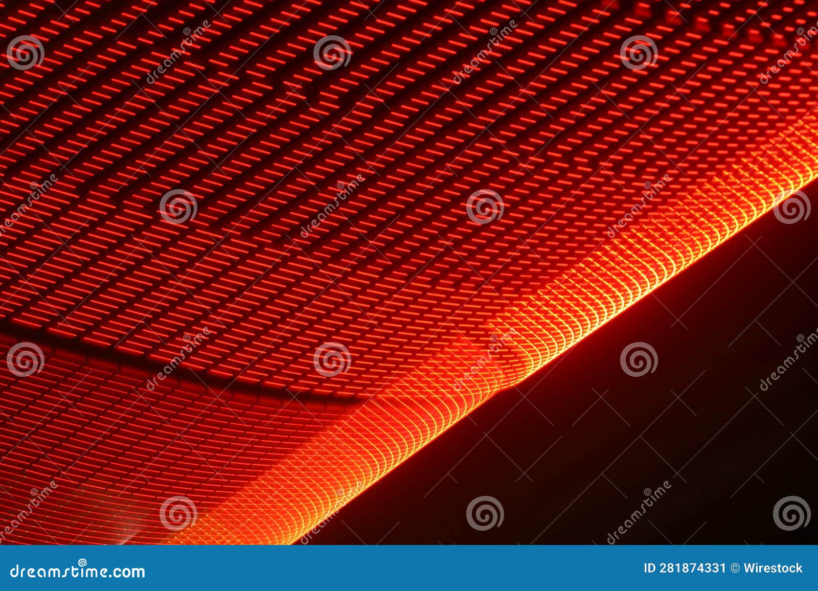 Large Display Featuring a Pattern of Red Lights Radiating Outward Along ...