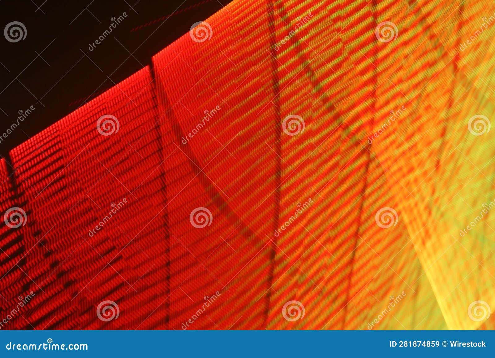 Large Display Featuring a Pattern of Red and Yellow Lights Radiating ...