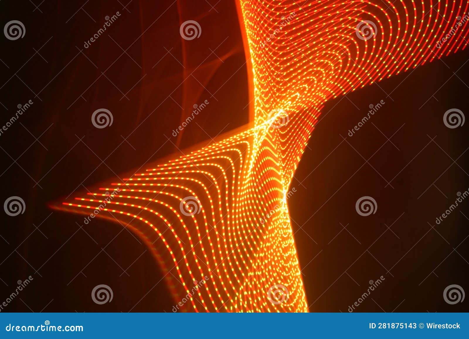 Large Display Featuring a Pattern of Red and Yellow Lights Radiating ...