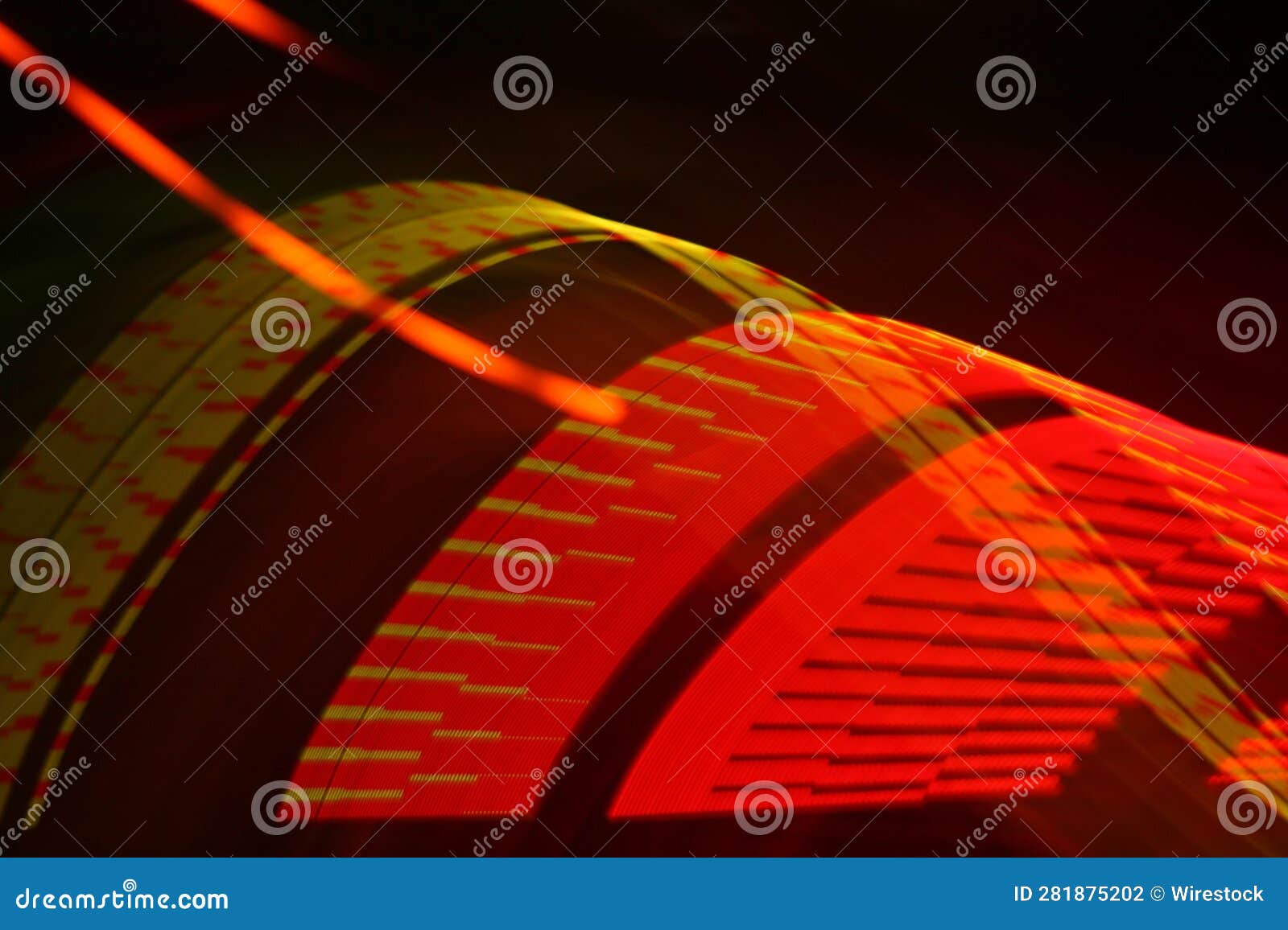 Large Display Featuring a Pattern of Red and Yellow Lights Radiating ...