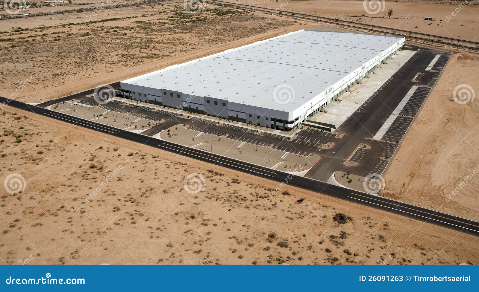 Large Distribution Warehouse Stock Image - Image of receiving, curb ...