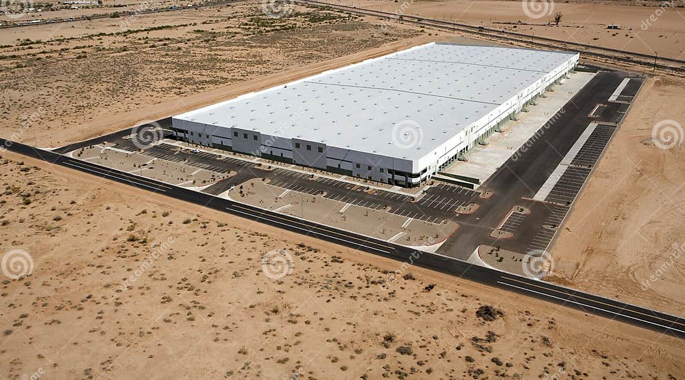 Large Distribution Warehouse Stock Image - Image of receiving, curb ...
