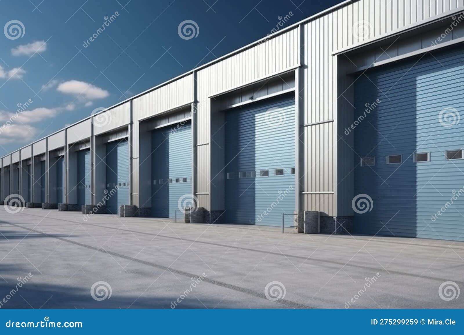 Large Distribution Warehouse with Doors for Goods Loading, Created with ...