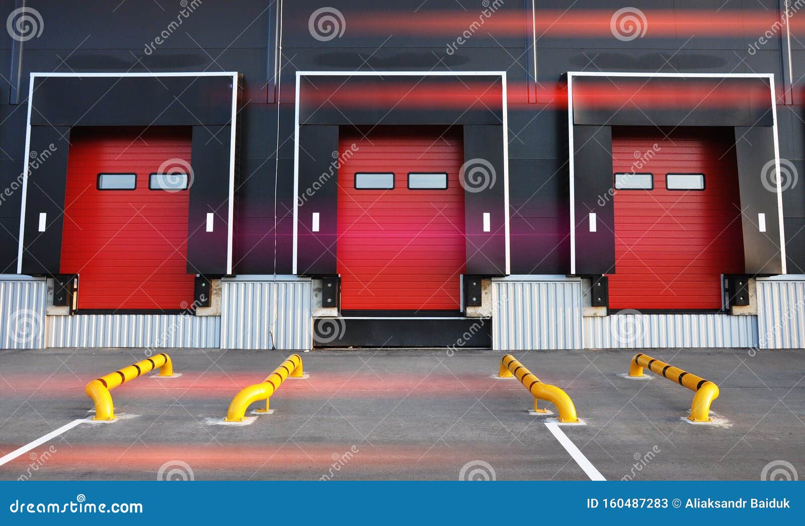 A Large Distribution Warehouse with Gates for Loading Goods Stock Image ...