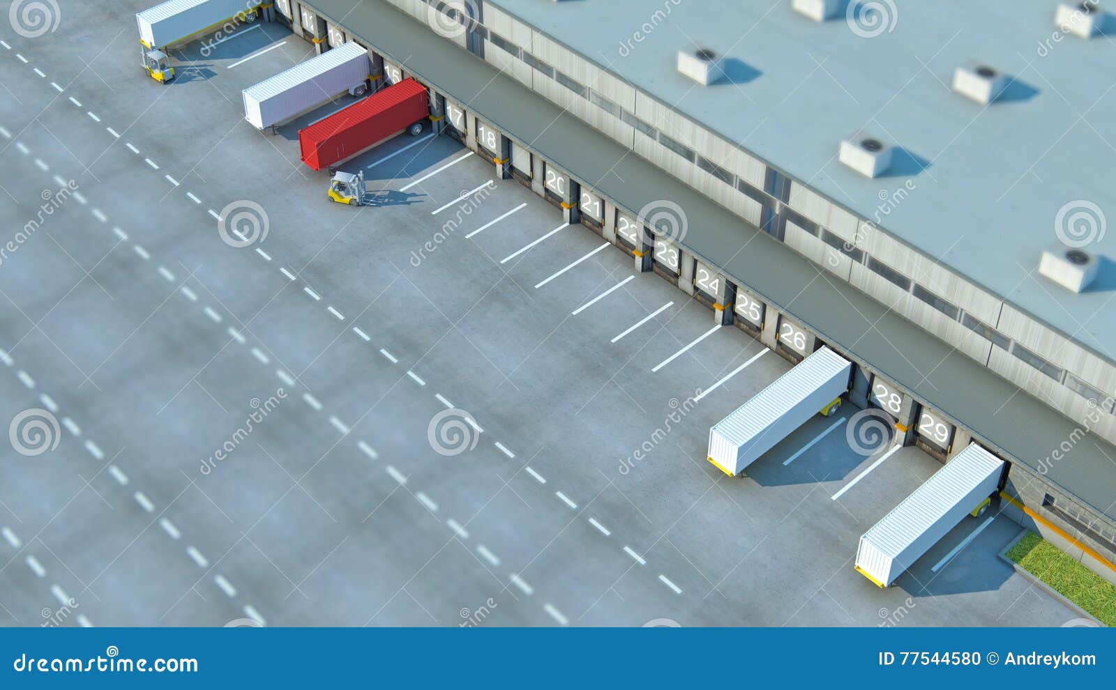 A Large Distribution Warehouse with Gates for Loading Goods Stock Photo ...