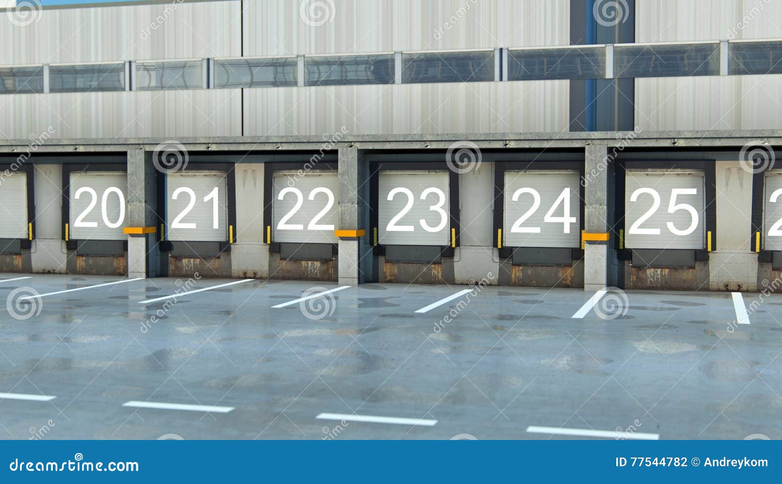 A Large Distribution Warehouse with Gates for Loading Goods Stock Photo ...