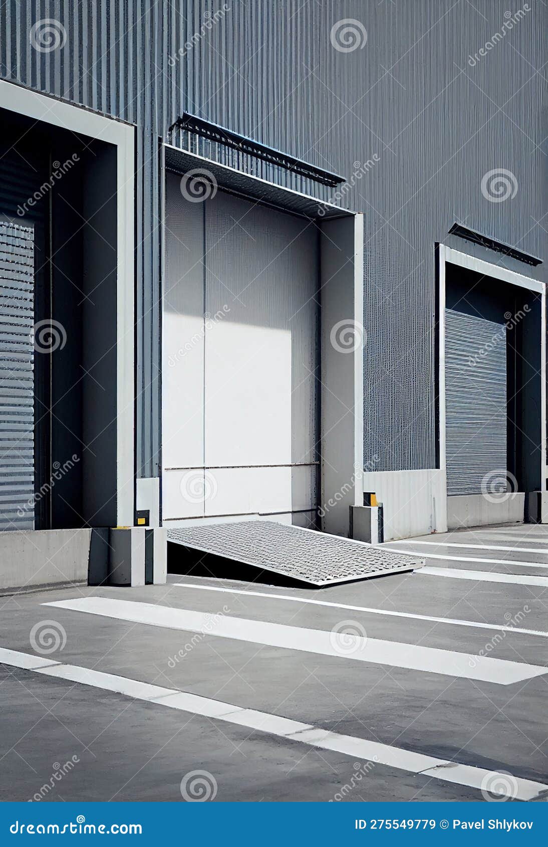Large Distribution Warehouse with Gates for Loading Goods Stock ...