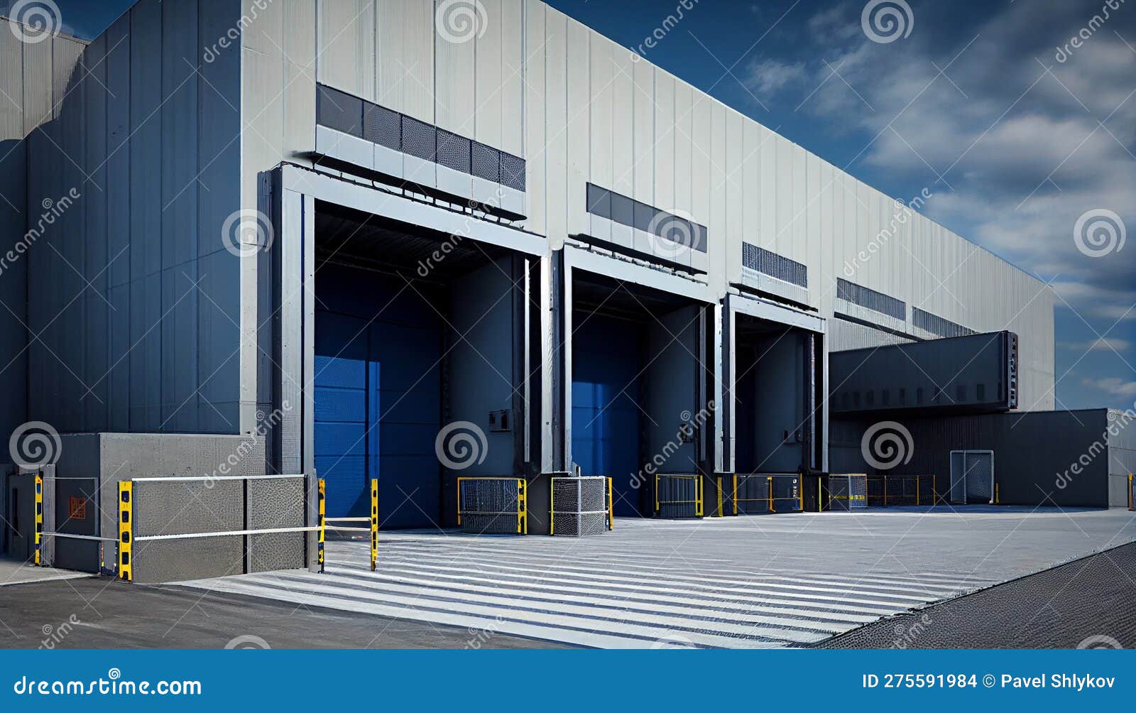 Large Distribution Warehouse with Gates for Loading Goods Stock ...