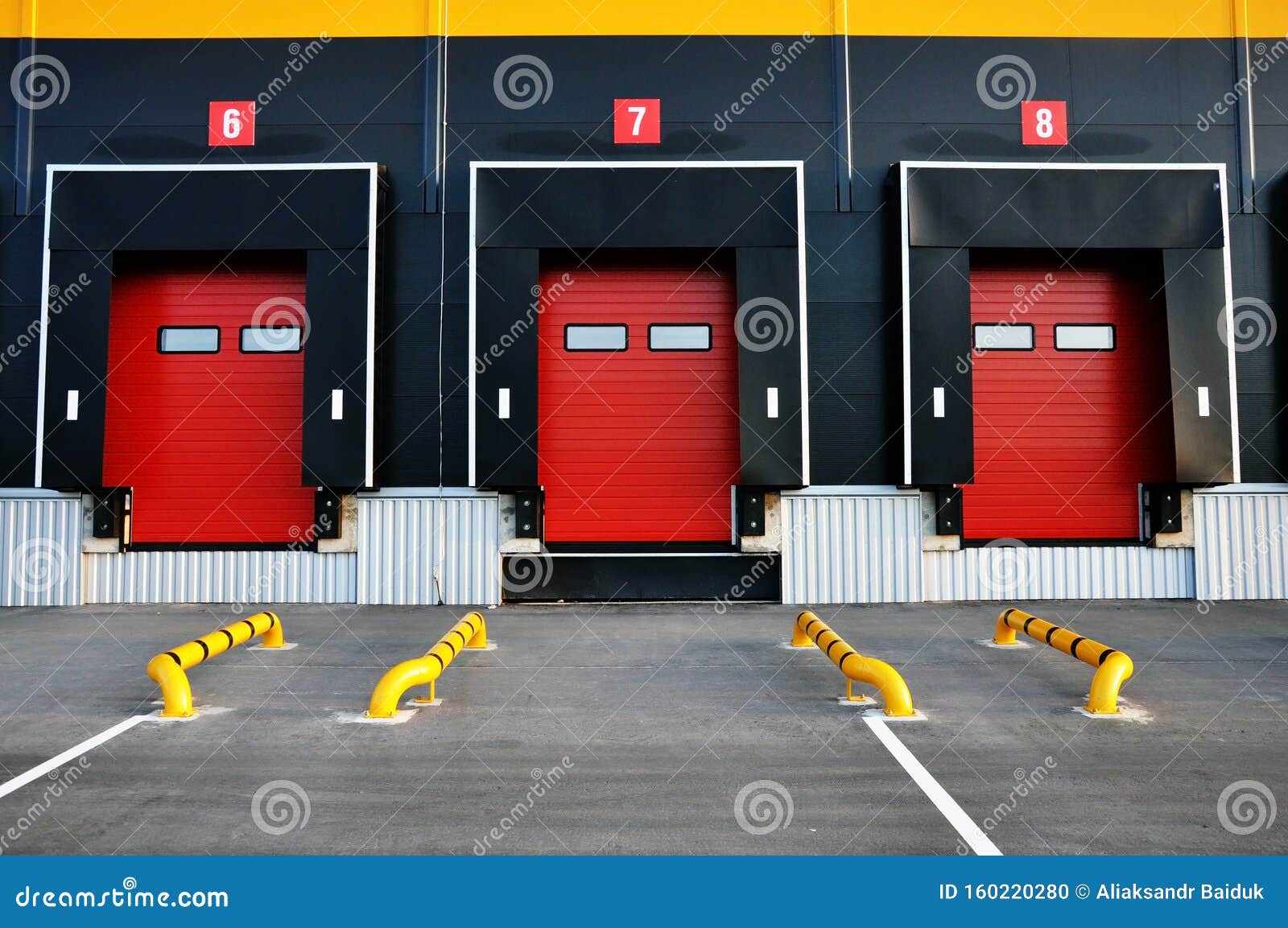 A Large Distribution Warehouse with Gates for Loading Goods Stock Photo ...