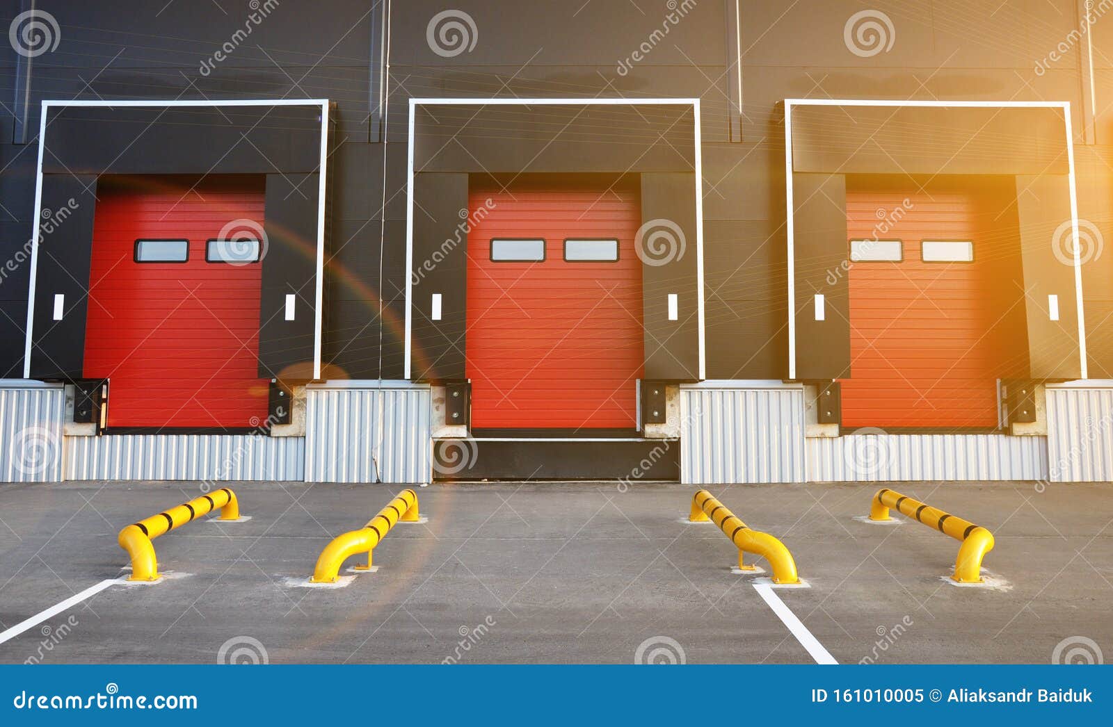 A Large Distribution Warehouse with Gates for Loading Goods Stock Image ...