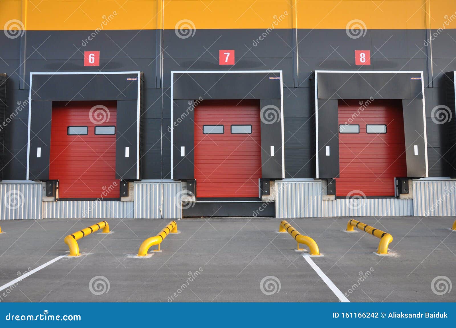 A Large Distribution Warehouse with Gates for Loading Goods Stock Photo ...