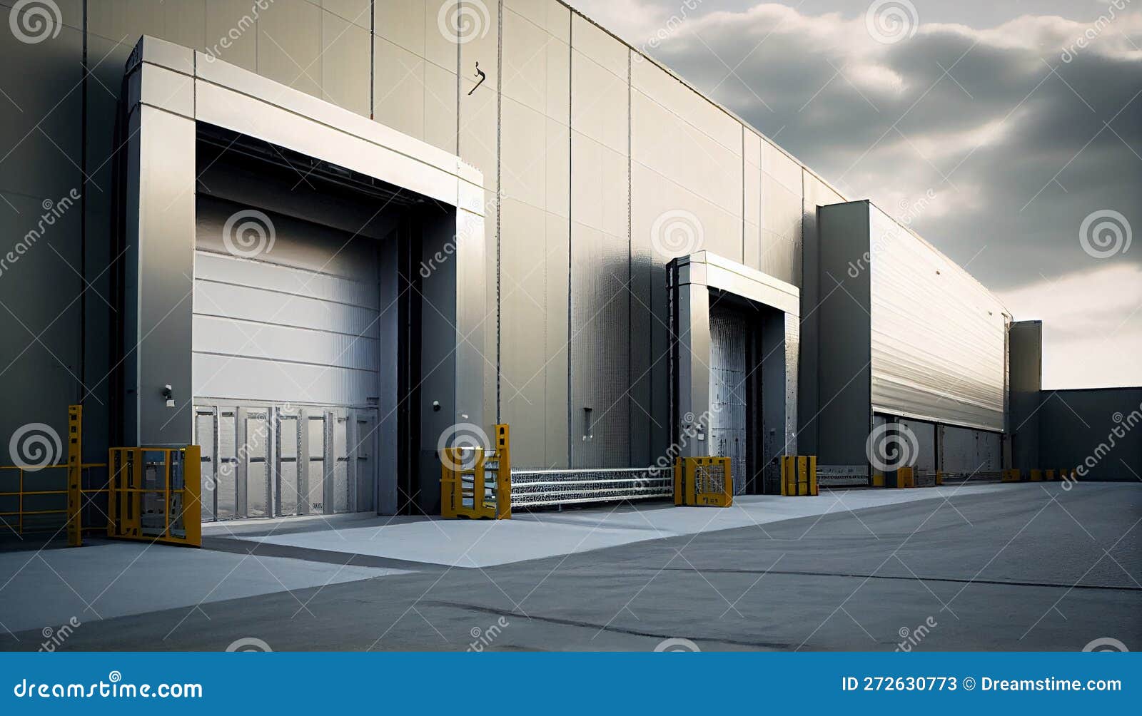 Large Distribution Warehouse with Gates for Loading Goods Stock ...
