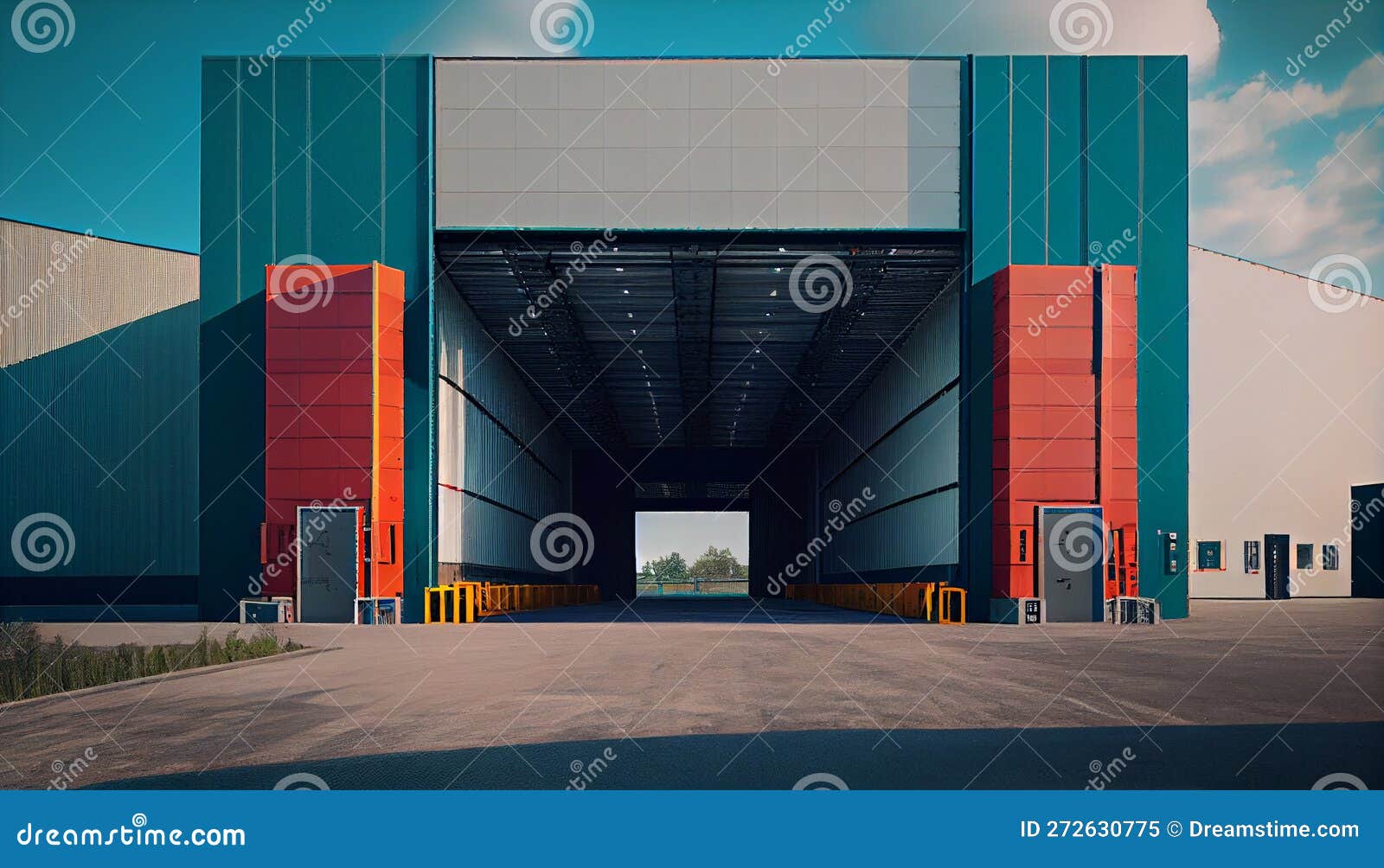 Large Distribution Warehouse with Gates for Loading Goods Stock ...
