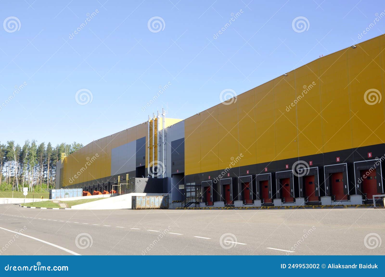 Large Distribution Warehouse with Gates for Loading Goods Stock Photo ...