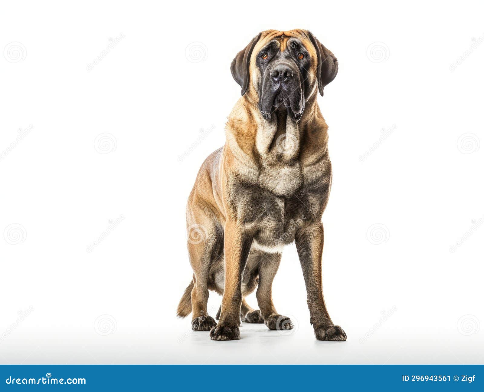 Large Dog Standing in Front of a White Background Stock Illustration ...
