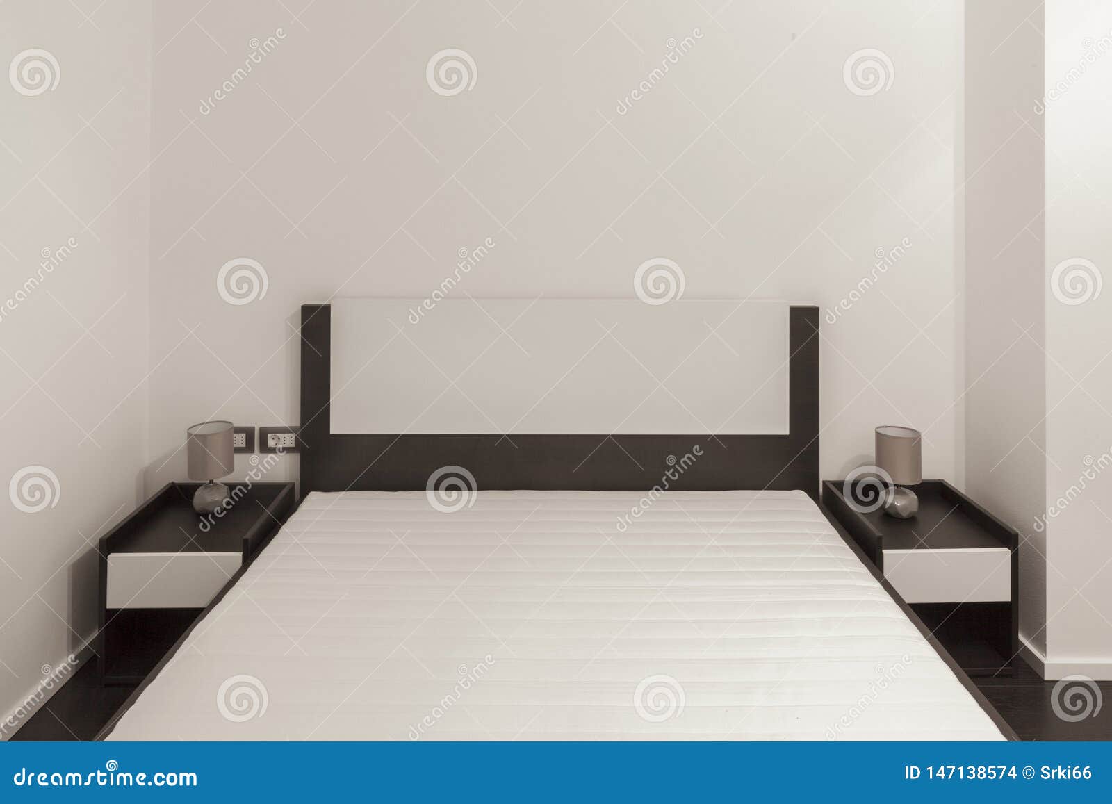 Large Double Bed in the Bedroom Stock Photo - Image of concept ...