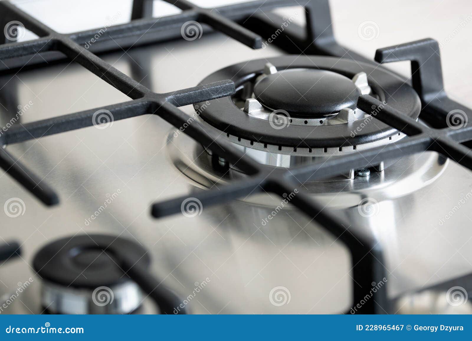 Large Double Gas Burner on the Modern Gas Hob Stock Image - Image of ...