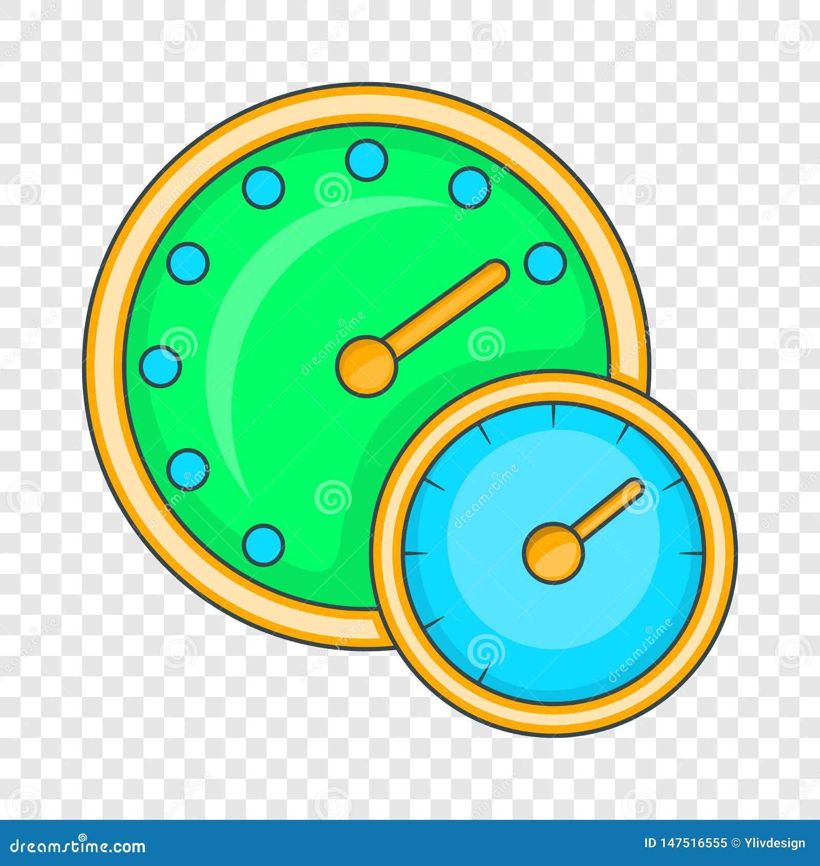 Large Double Speedometer Icon, Cartoon Style Stock Vector ...