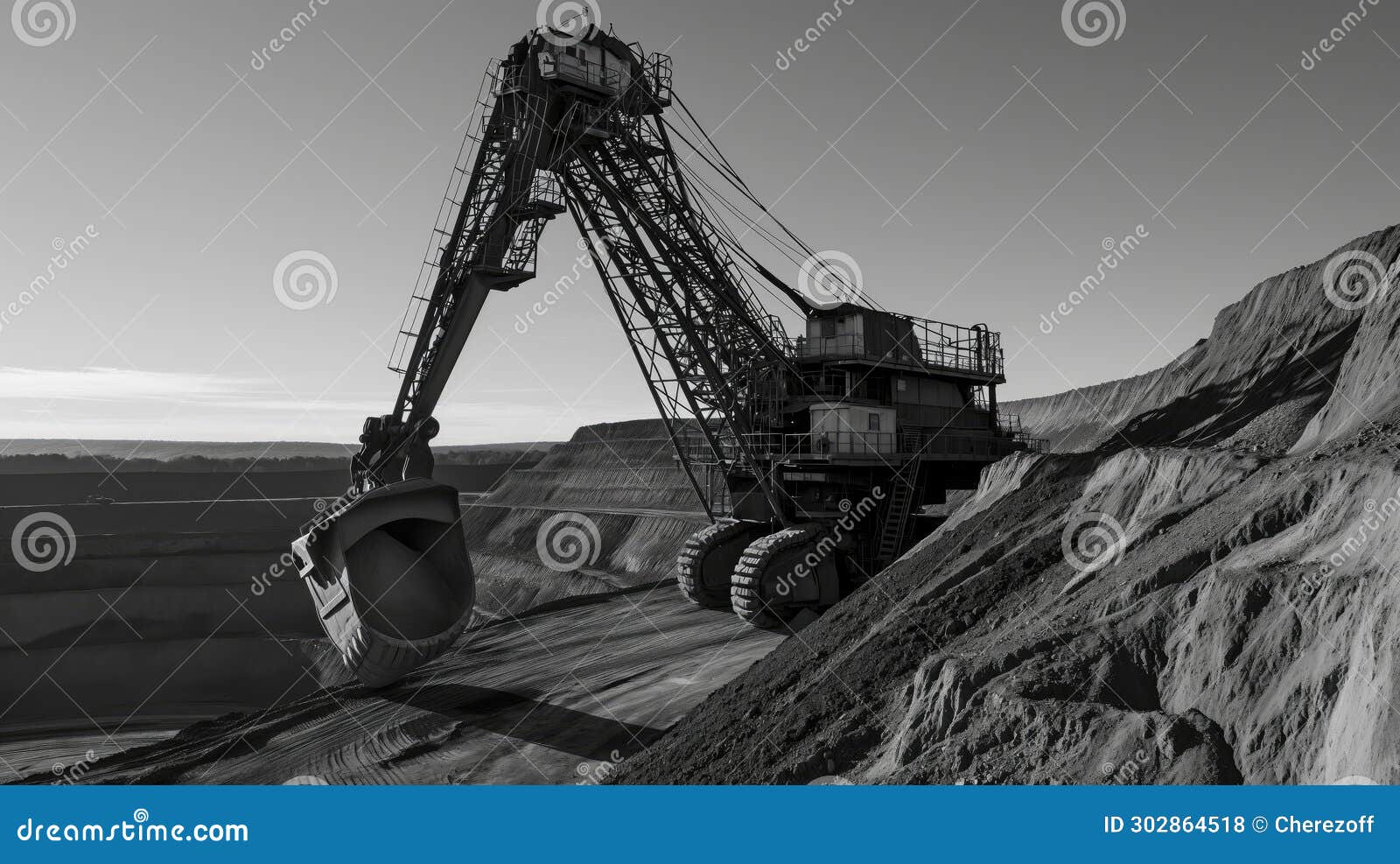 Large Dragline Excavator in Quarry Stock Photo - Image of coal ...