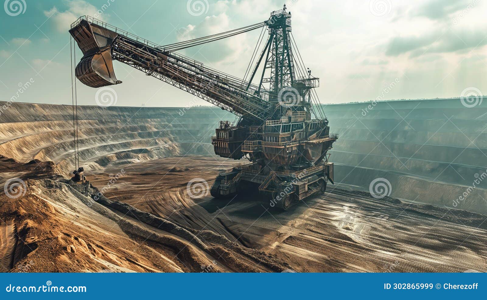 Large Dragline Excavator in Quarry Stock Image - Image of drag, shovel ...