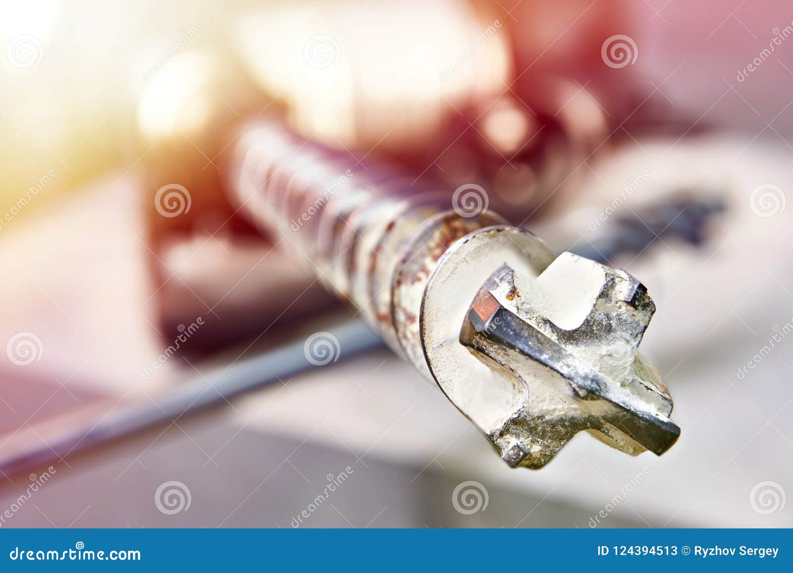 Large Drill Bit for Concrete Stock Image - Image of heavy, long: 124394513